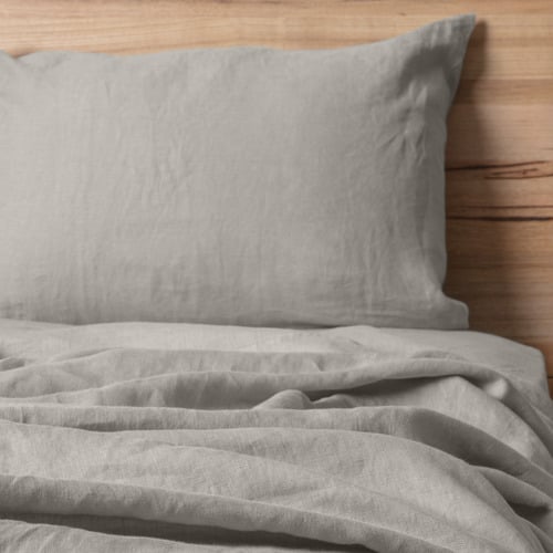 Solid French Linen Standard Pillowcases | Temple & Webster