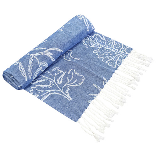 Coral Recycled Turkish Cotton-Blend Beach Towel | Temple & Webster