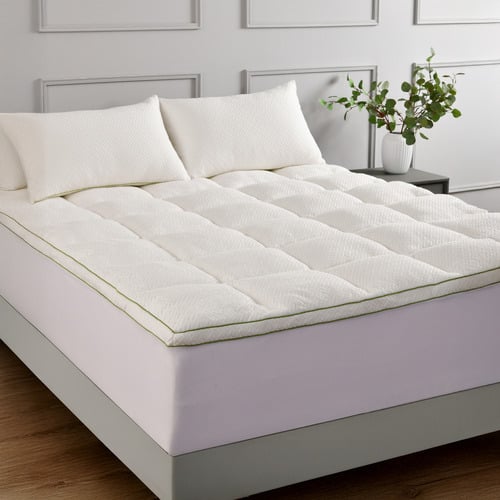 Accessorize 1200GSM Hotel Deluxe Bamboo-Blend Mattress Topper | Temple ...