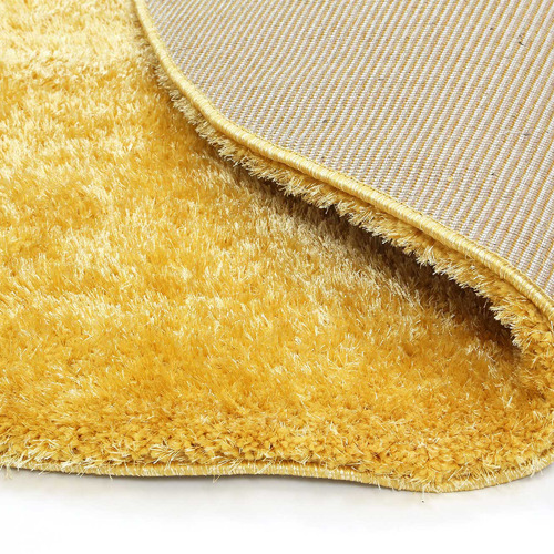 Lifestyle Floors Mustard Eden Soft Shag Round Rug | Temple & Webster