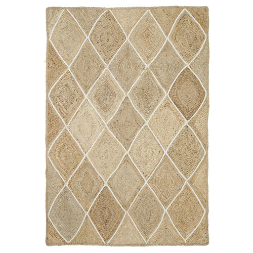 Natural Artisan Diamond Weave Contemporary Jute Rug | Temple & Webster