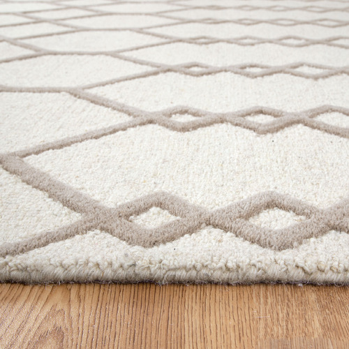 Lifestyle Floors Beige Senso Charvi Hand-Tufted Wool Rug | Temple & Webster