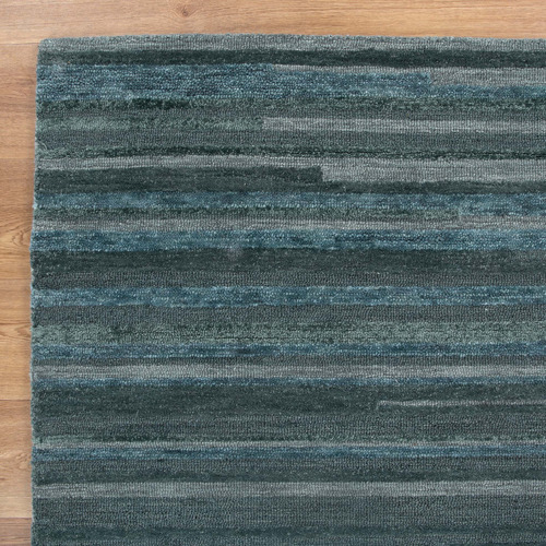 Lifestyle Floors Teal Linear Charvi Hand-Tufted Wool Rug | Temple & Webster
