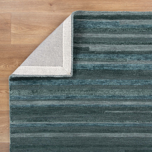 Lifestyle Floors Teal Linear Charvi Hand-Tufted Wool Rug | Temple & Webster