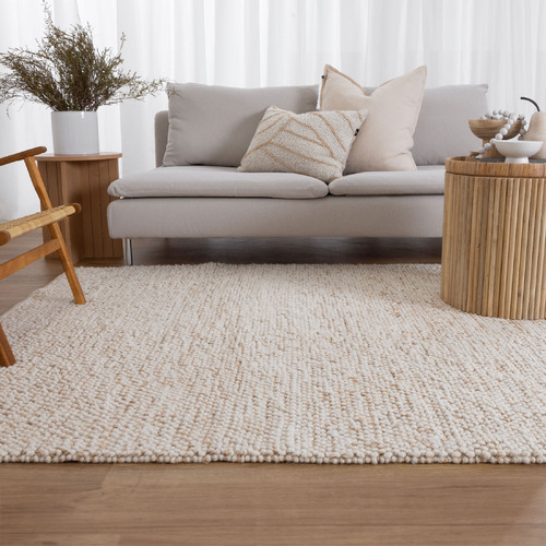 Lifestyle Floors Cream Timothee Hand-Woven Wool-Blend Rug | Temple ...