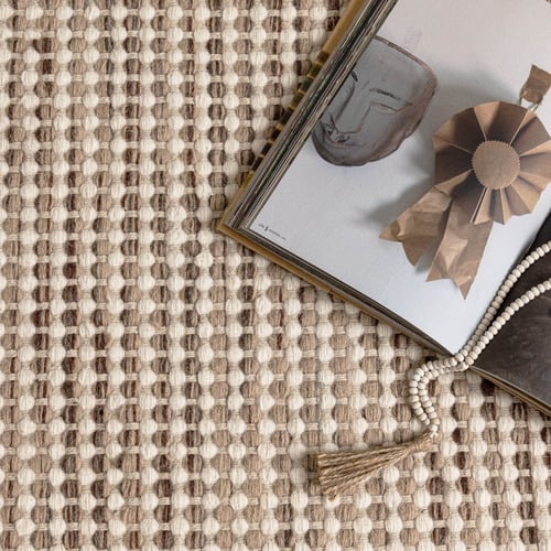 Lifestyle Floors Sand Skandi Hand-Woven Wool-Blend Rug | Temple & Webster
