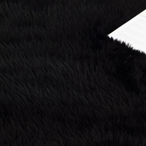 Lifestyle Floors Black Lewin Machine Washable Round Shag Rug | Temple ...