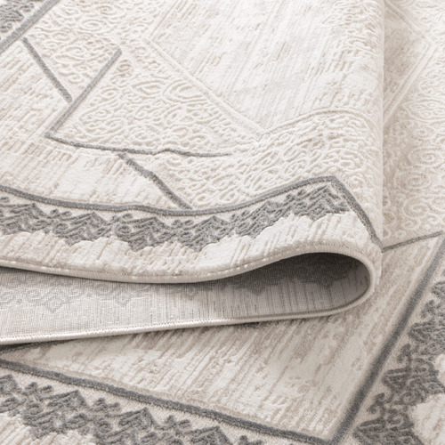 Cream & Grey Lori Medallion Rug | Temple & Webster