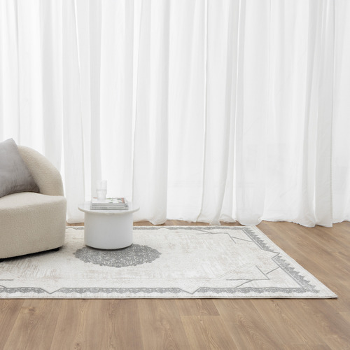 Cream & Grey Lori Medallion Rug | Temple & Webster