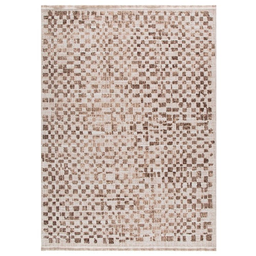 Lifestyle Floors Walnut Bettina Distressed Textured Check Rug | Temple ...