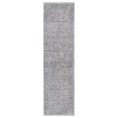 Lifestyle Floors Heritage Monochrome Distressed Border Runner | Temple ...