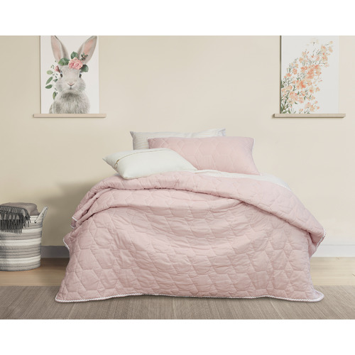 Suiteplay Pink Bolston Coverlet Set | Temple & Webster