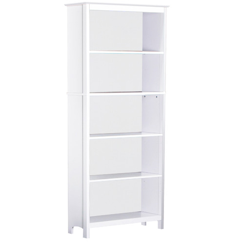 Corner Office White Armitage 5 Tier Bookcase | Temple & Webster