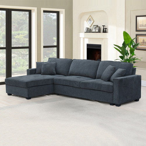 Sami 3 Seater Upholstered Sofa with Left Chaise | Temple & Webster
