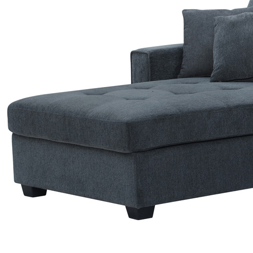 Sami 3 Seater Upholstered Sofa with Left Chaise | Temple & Webster