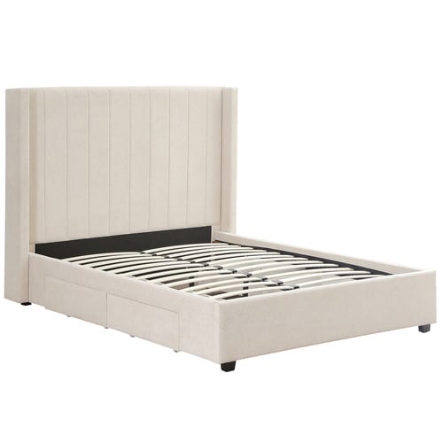 Southern Stylers Aki Upholstered Bed with Drawers | Temple & Webster