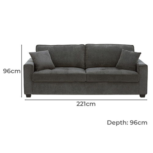 Sami 3 Seater Upholstered Sofa | Temple & Webster