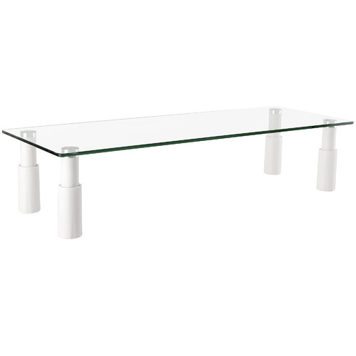 Canohm White Ergovida Glass Rectangular Monitor Riser | Temple & Webster