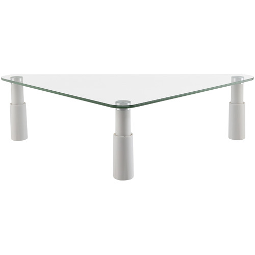 Canohm White Ergovida Glass Triangular Monitor Riser | Temple & Webster