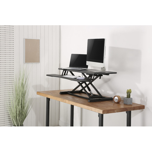 Canohm Black Ergovida Manual Desk Riser | Temple & Webster