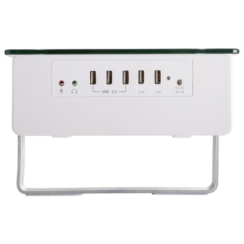 Canohm Glass Top Monitor Riser with USB ports | Temple & Webster