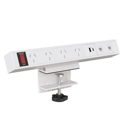 Office Fleet Black Clamp Power Board | Temple & Webster