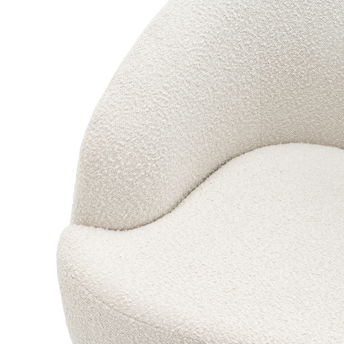 Continental Designs Cream Cuddle Swivel Boucle Armchair | Temple & Webster