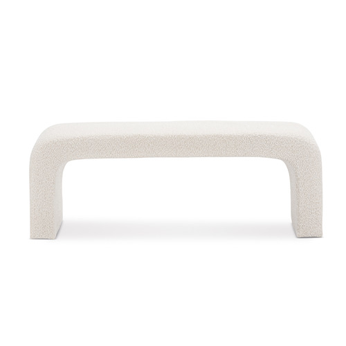 Cream Harper 120cm Boucle Bench | Temple & Webster