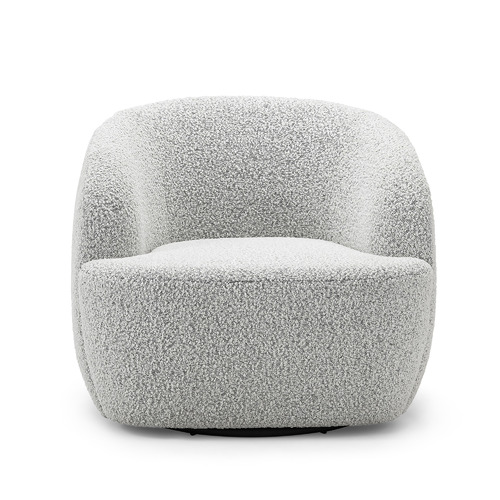 Continental Designs Cream Cuddle Swivel Boucle Armchair | Temple & Webster