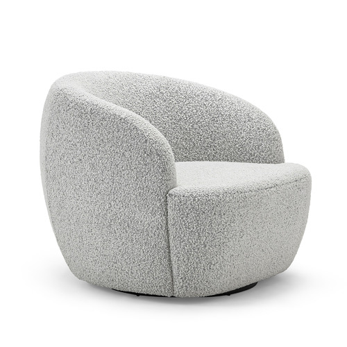 Continental Designs Cream Cuddle Swivel Boucle Armchair | Temple & Webster