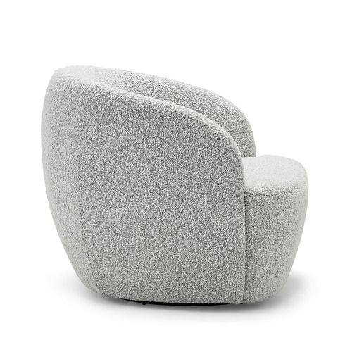Continental Designs Cream Cuddle Swivel Boucle Armchair | Temple & Webster