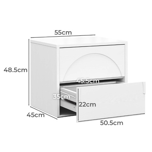 Persei 2 Drawer Bedside Table | Temple & Webster