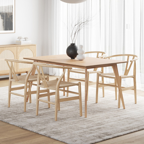 4 Seater Davian Rectangular Dining Table & Chair Set | Temple & Webster