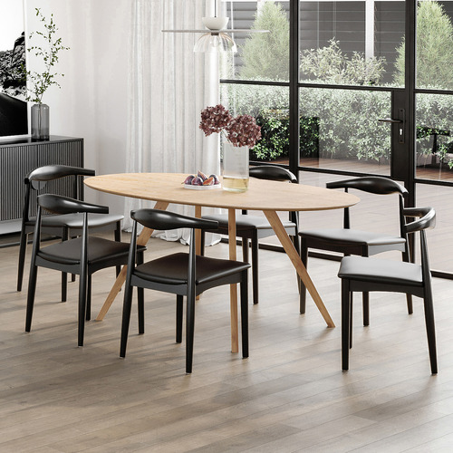 6 Seater Kylen Oval Dining Table & Chair Set | Temple & Webster