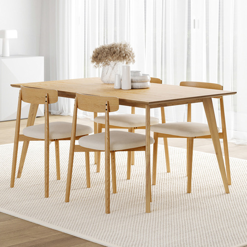 4 Seater Finn Rectangular Dining Table & Chair Set | Temple & Webster