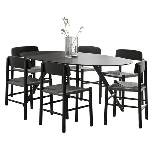 6 Seater Griffin Oval Dining Table & Chair Set | Temple & Webster