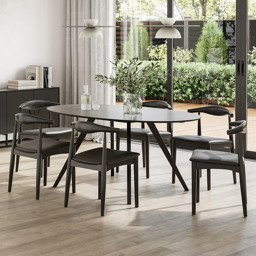 6 Seater Kylen Oval Dining Table & Chair Set | Temple & Webster