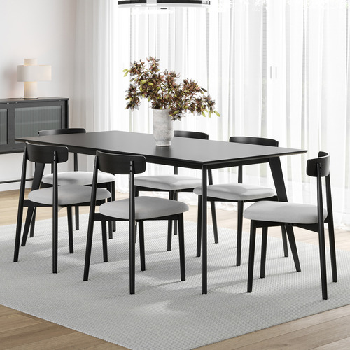 6 Seater Finn Rectangular Dining Table & Chair Set | Temple & Webster