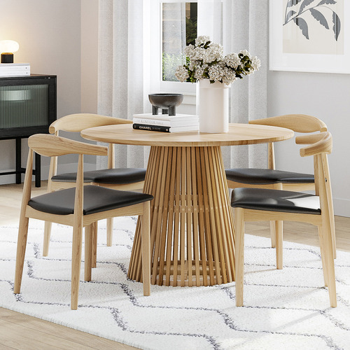 Continental Designs 4 Seater Natural Kylen Dining Table & Chair Set ...