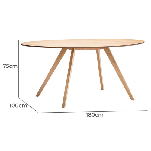 6 Seater Miel Boucle Oval Dining Table & Chair Set | Temple & Webster