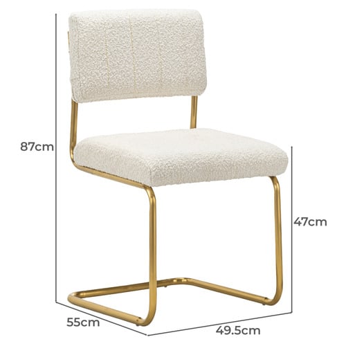 6 Seater Miel Boucle Oval Dining Table & Chair Set | Temple & Webster