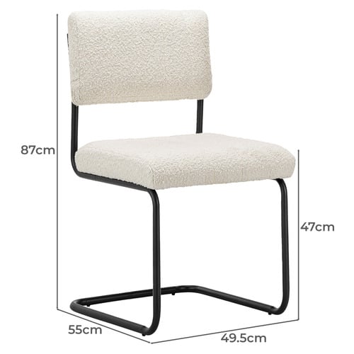 6 Seater Miel Boucle Oval Dining Table & Chair Set | Temple & Webster