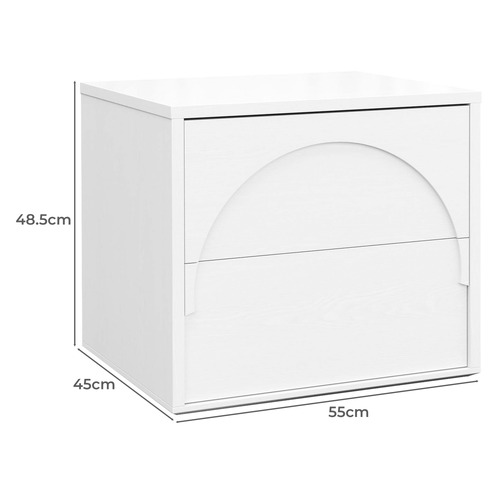 Continental Designs Persei 2 Drawer Bedside Table | Temple & Webster