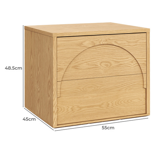 Continental Designs Persei 2 Drawer Bedside Table | Temple & Webster