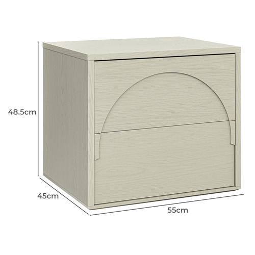 Continental Designs Persei 2 Drawer Bedside Table | Temple & Webster