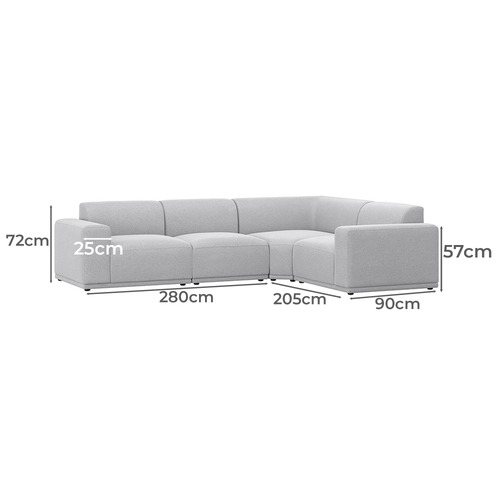 Tilly 4 Seater Upholstered Modular Sofa | Temple & Webster