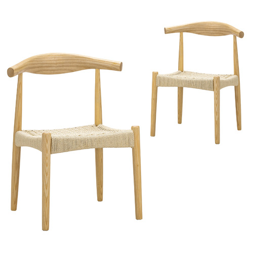 Natural Elyse Ash Wood Dining Chairs | Temple & Webster