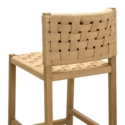 67cm Karen Low Back Teak Wood Bar Stool | Temple & Webster
