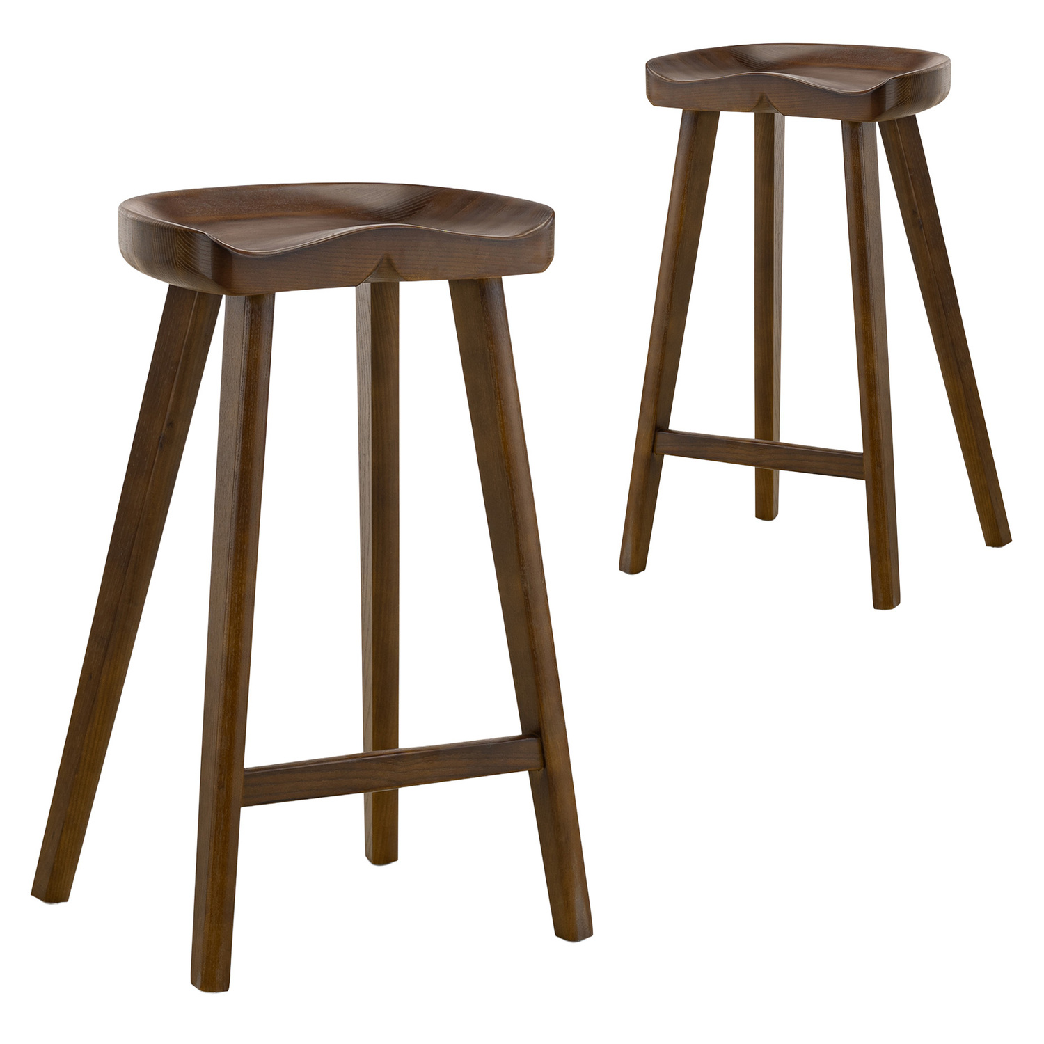 68.5cm Emerson Ash Wood Bar Stools | Temple & Webster