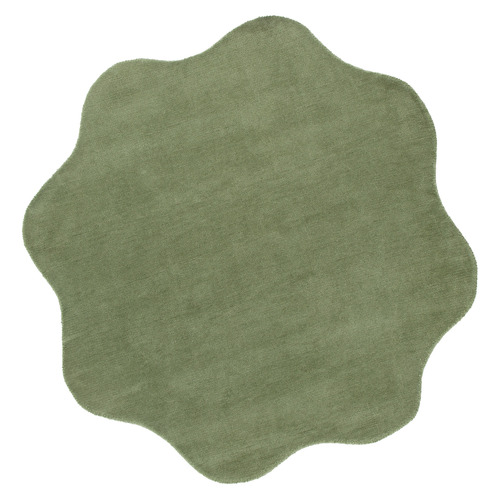 Olive Effie Hand-Tufted Scalloped Shaped Rug | Temple & Webster